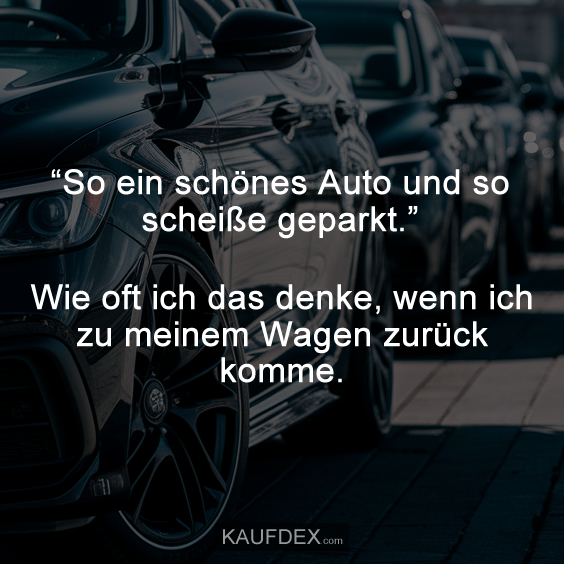 “So ein schönes Auto und so scheiße geparkt.” - Kaufdex